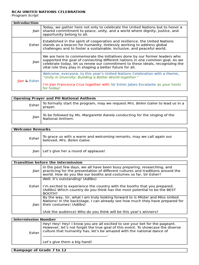 Rcai Un Script | PDF