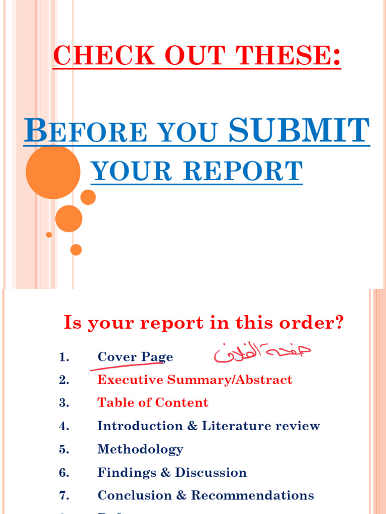 Report Submission Guidelines Checklist | PDF | Survey Methodology