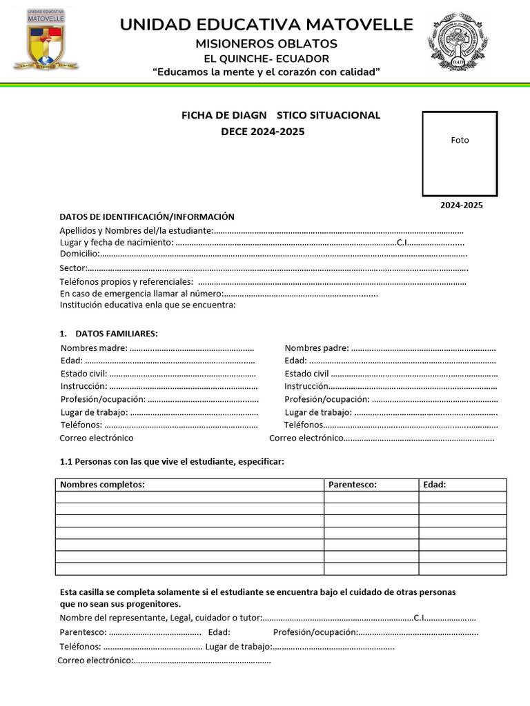 Ficha de Diagnóstico Situacional | PDF | Dormir | Ciencias del comportamiento