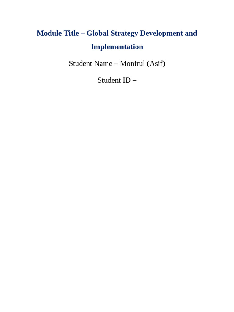 Global Strategy Development and Implementation | PDF | Gross Domestic ...