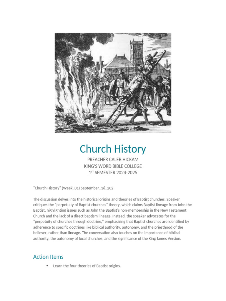 Church History | PDF | Baptism | Grace In Christianity