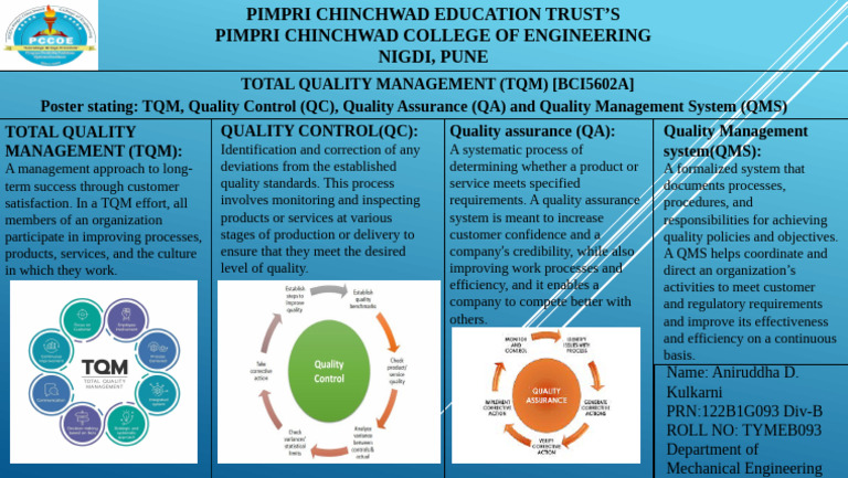 TQM FA1-1 POSTER | PDF | Quality Assurance | Quality Management