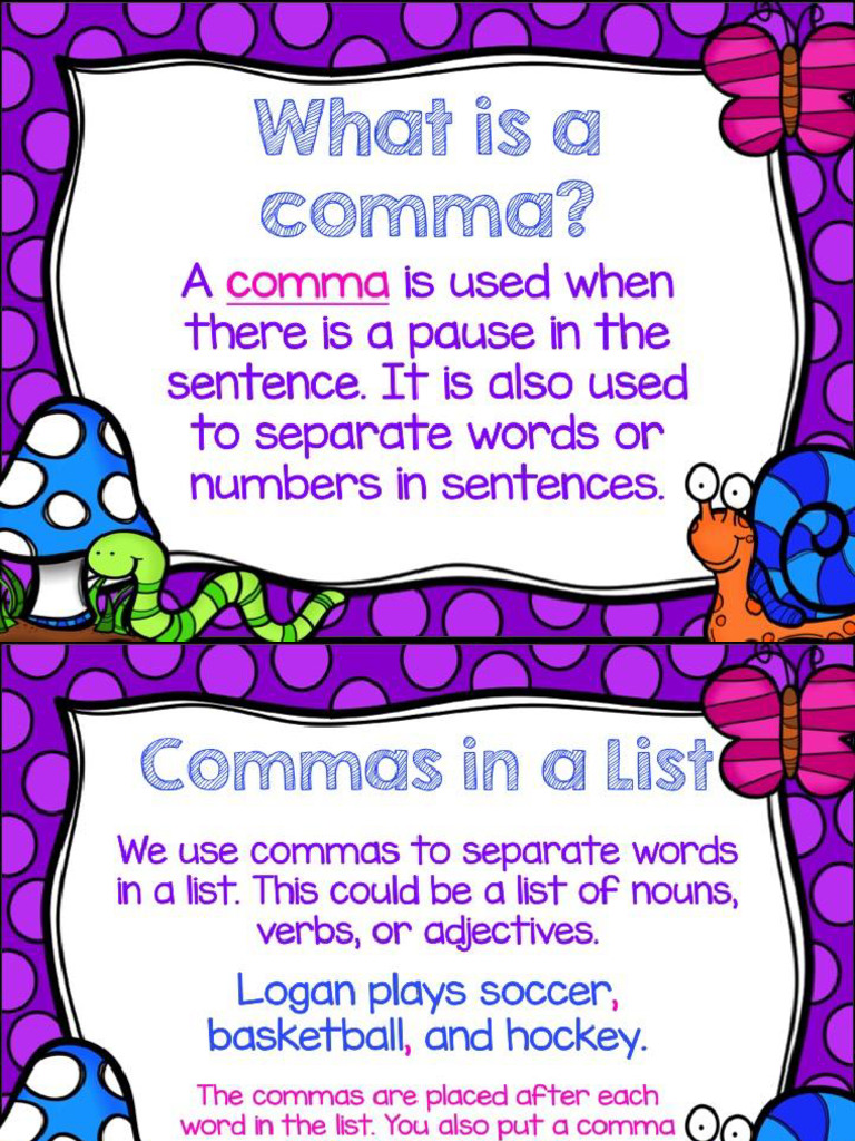 Comma Mini Lesson | PDF