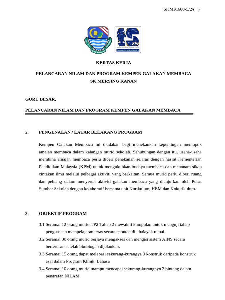 5 Nov KERTAS KERJA NILAM & KGM | PDF