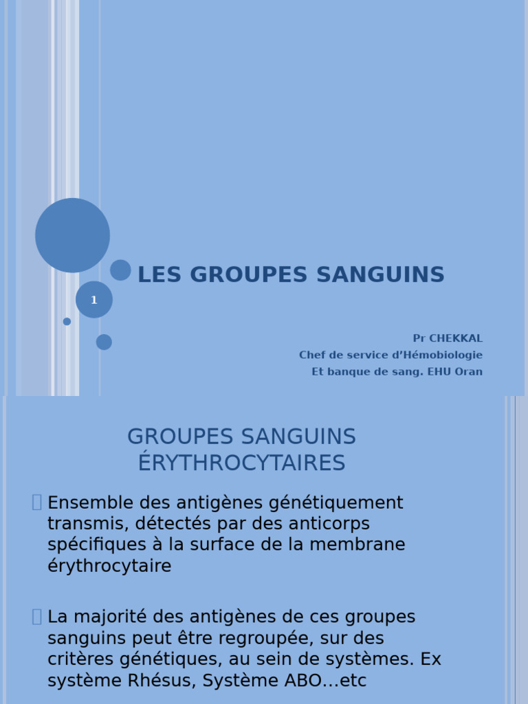 4 - Groupes Sanguins | PDF | Groupe sanguin | Transfusion sanguine