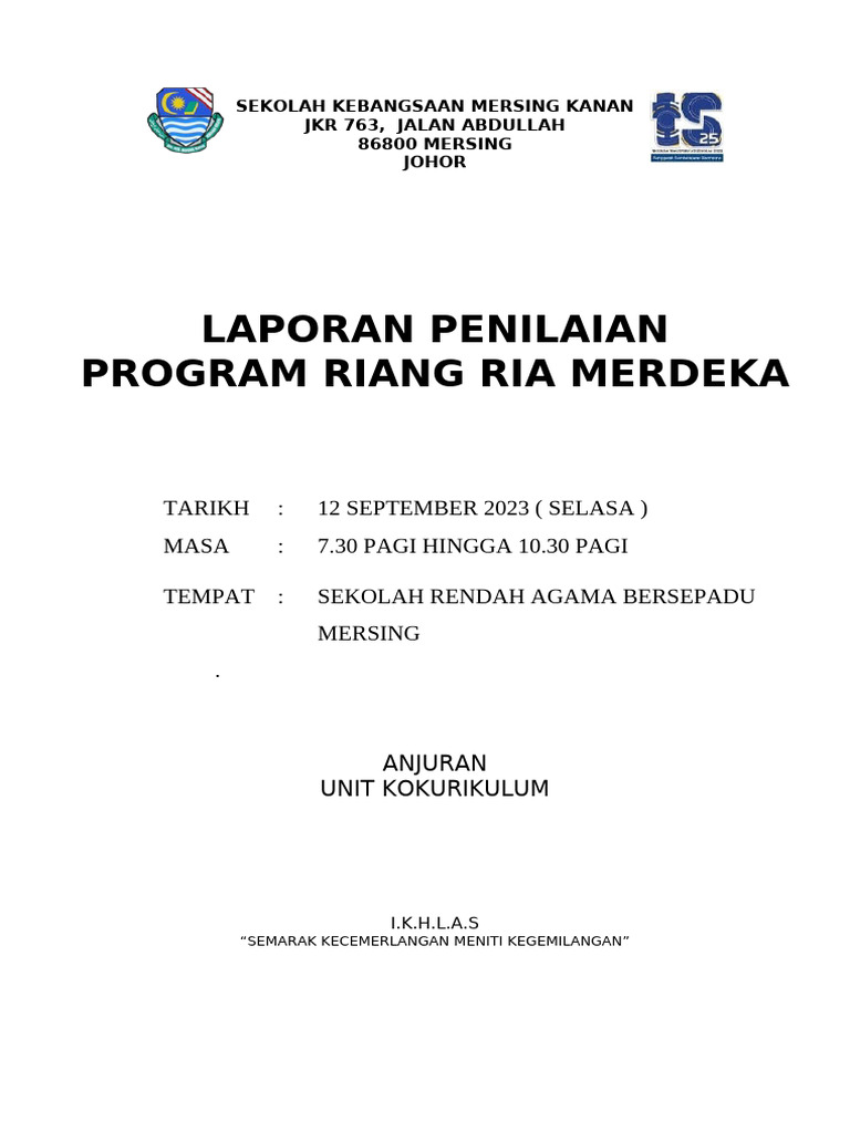 CTH Cover KK Dan Laporan | PDF