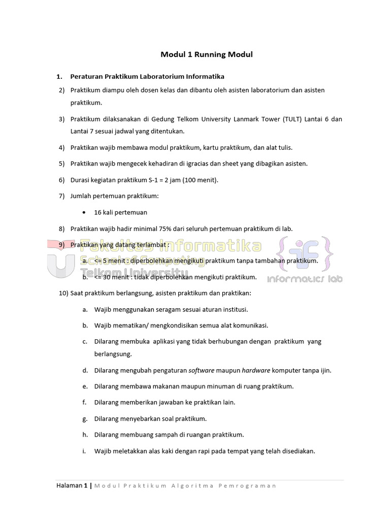Modul 1 Praktikum Algoritma Pemrograman | PDF