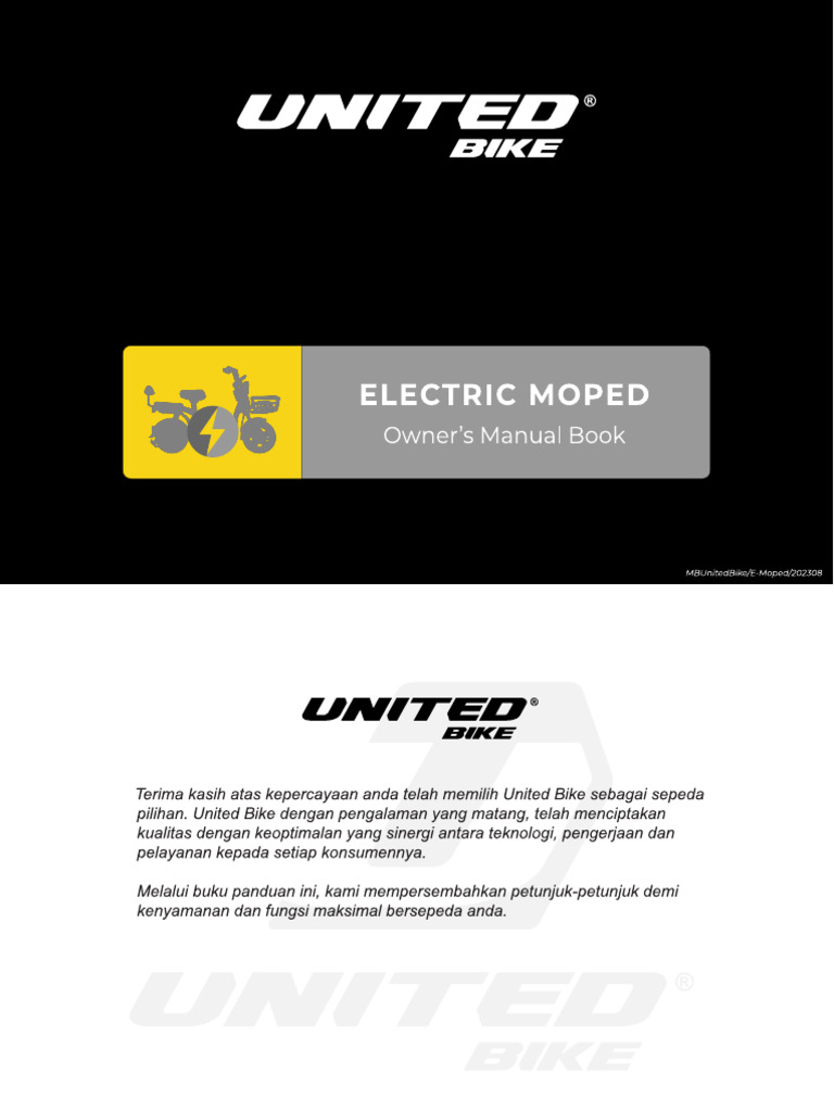 Manual Book United Bike E Moped | PDF