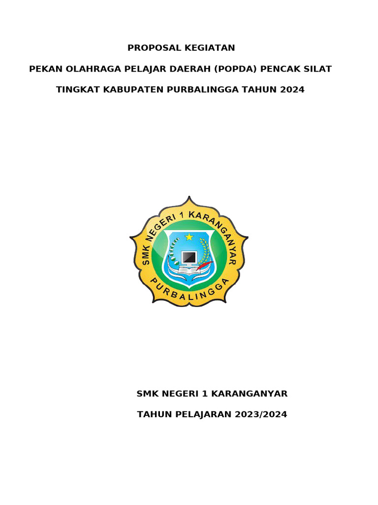 Proposal Popda Pencak Silat 2024 | PDF