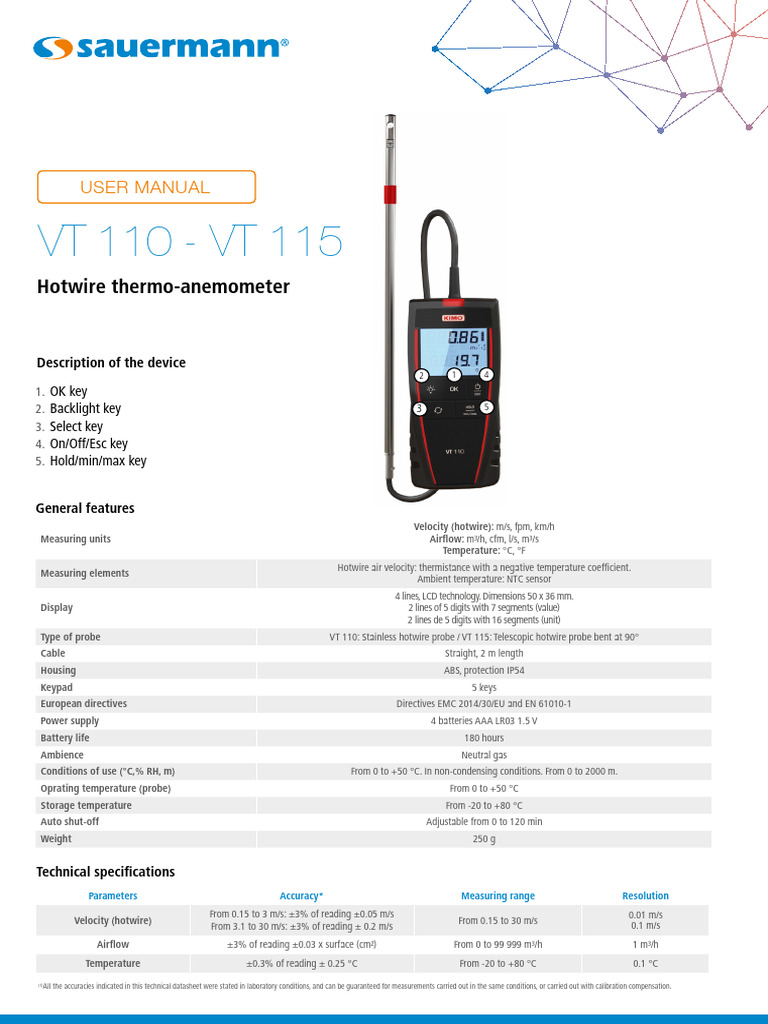 NT - Portable VT110 VT115 - EN - 21 07 14 | PDF | Metrology