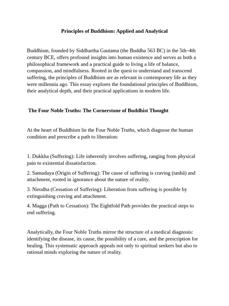 Key Principles of Buddhism Explained | PDF | Noble Eightfold Path ...