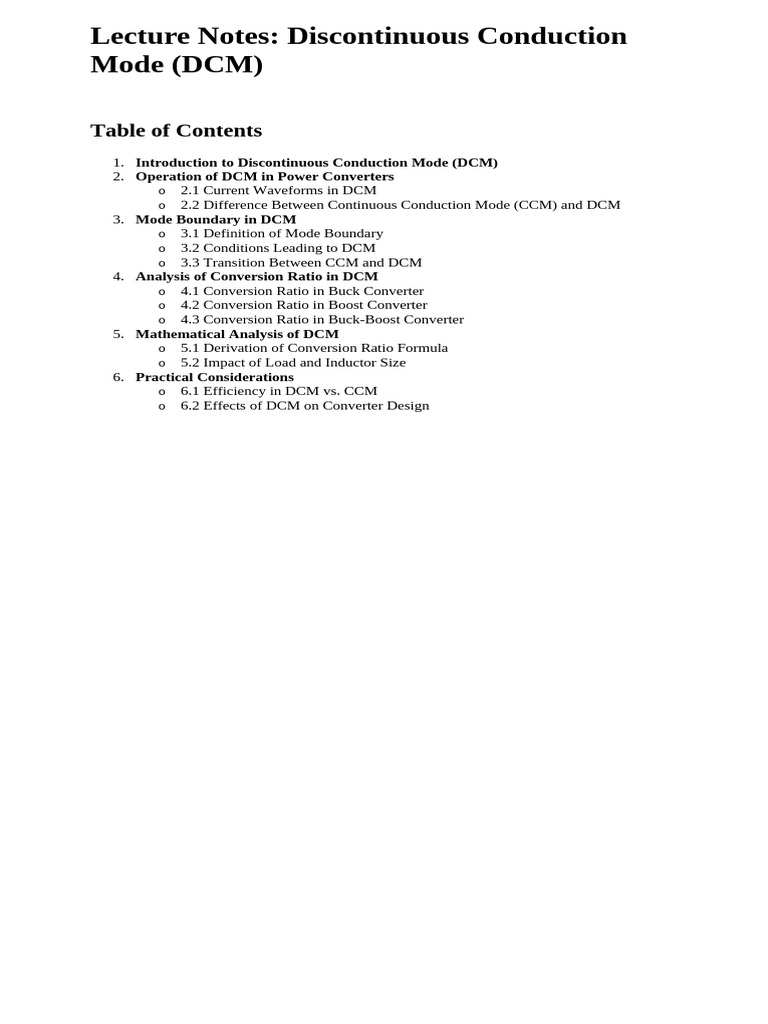 Discontinous Conduction Mode Notes | PDF | Rectifier | Computer Engineering