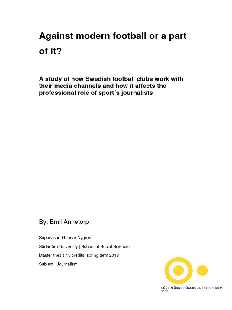 Against Modern Football or A Part of It | PDF | Journalism | News