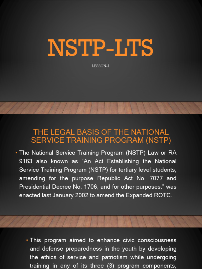 NSTP-LTS: Lesson-1 | PDF