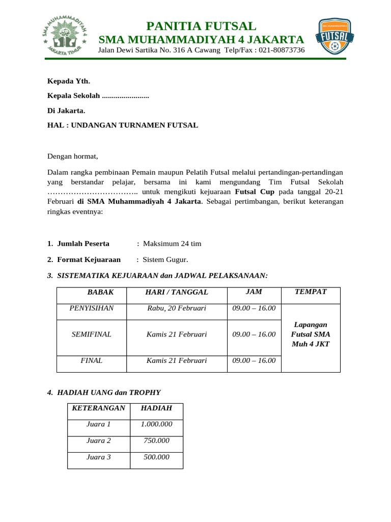 Undangan Futsal | PDF