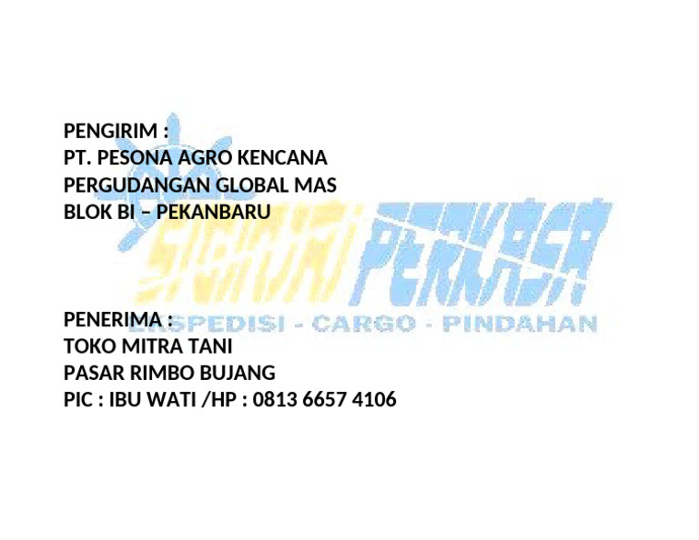 Cover Surat Jalan | PDF