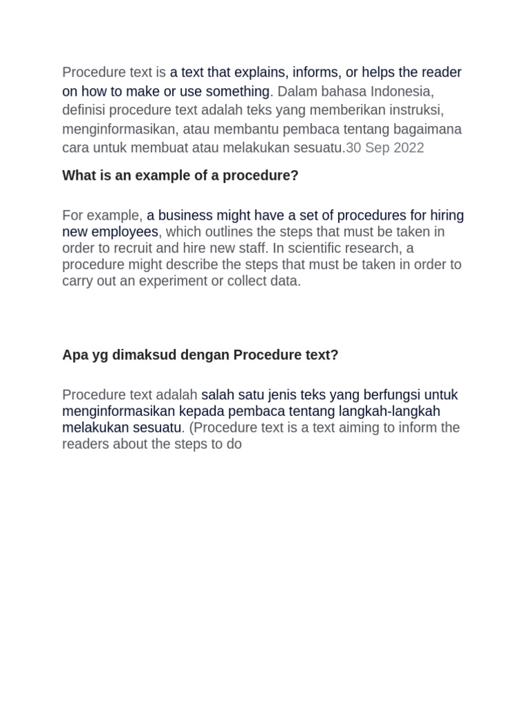 Procedure Text Is | PDF | Memasak, Makanan, & Anggur
