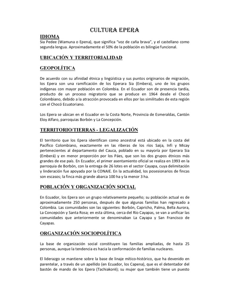 Cultura Epera | PDF