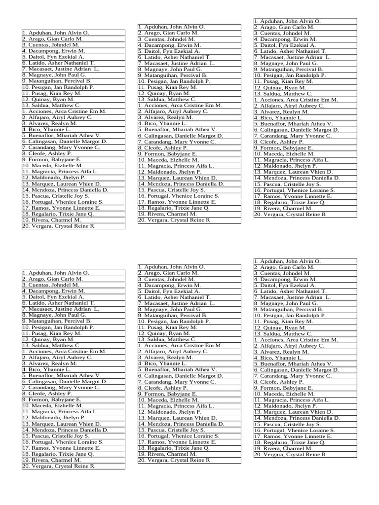 Stem Galileo Classlist | PDF | Home & Garden