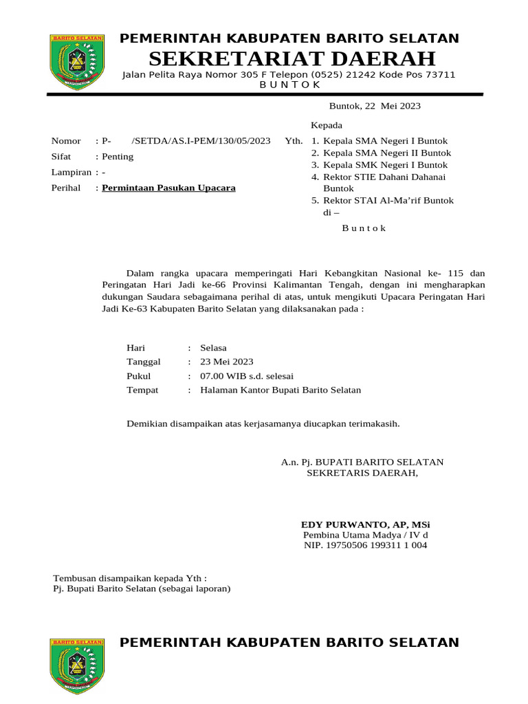 Surat Permintaan Ke OPD | PDF Surat Permintaan Ke OPD | PDF