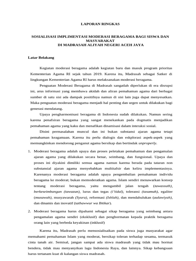 Laporan Ringkas Moderasi | PDF | Karier & Perkembangan
