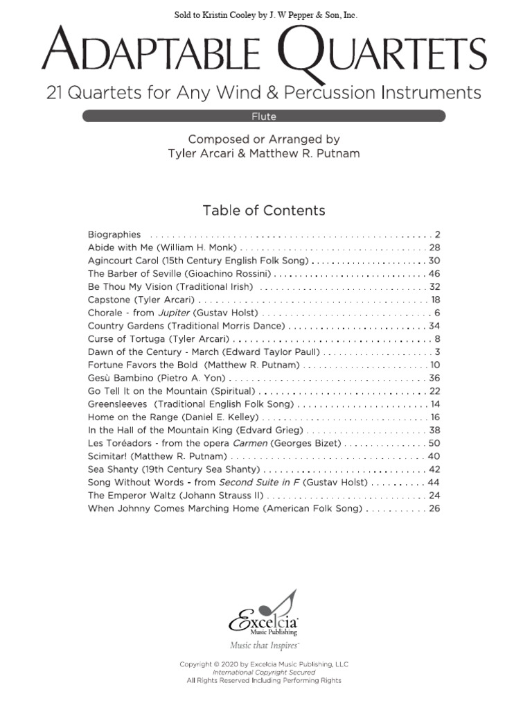 Legato DMC - Adaptable Quartets Flute EPRINT | PDF