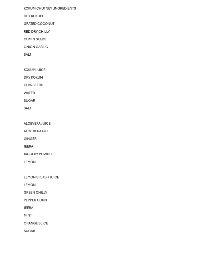 INGREDIENTS | PDF