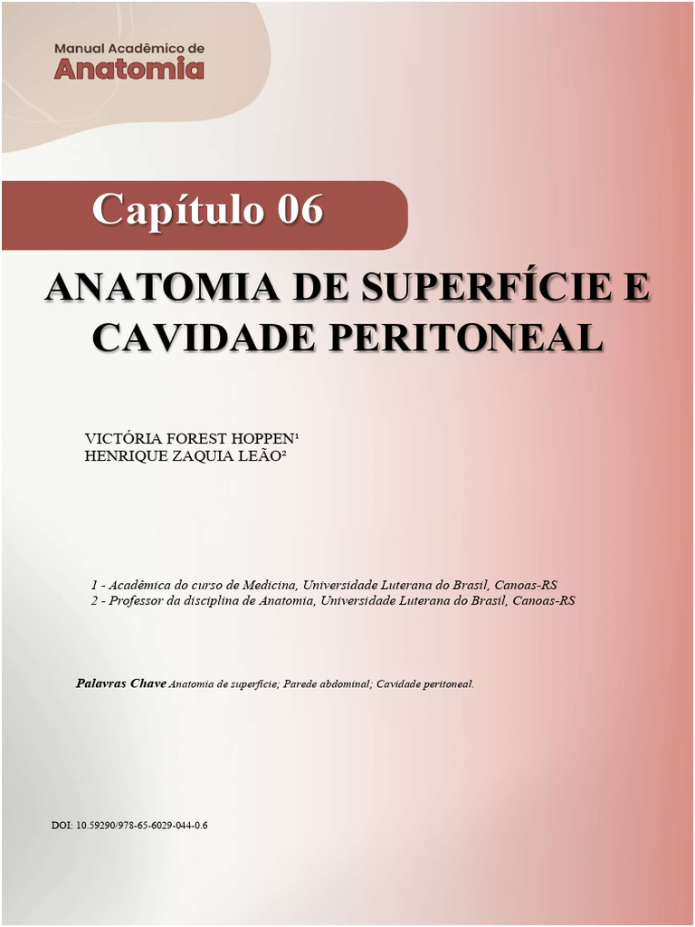 Anatomia da Cavidade Peritoneal | PDF | Peritônio | Anatomia