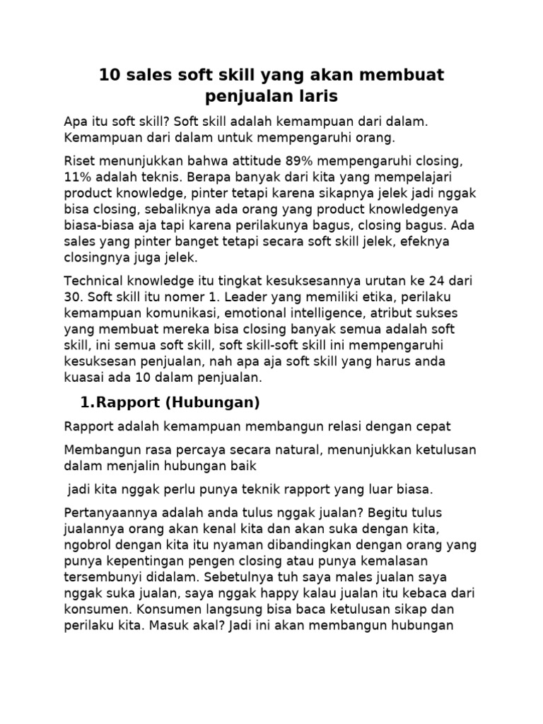 10 Sales Soft Skills | PDF | Bisnis