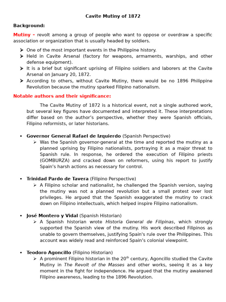 Cavite Mutiny of 1872 Background | PDF | Philippines