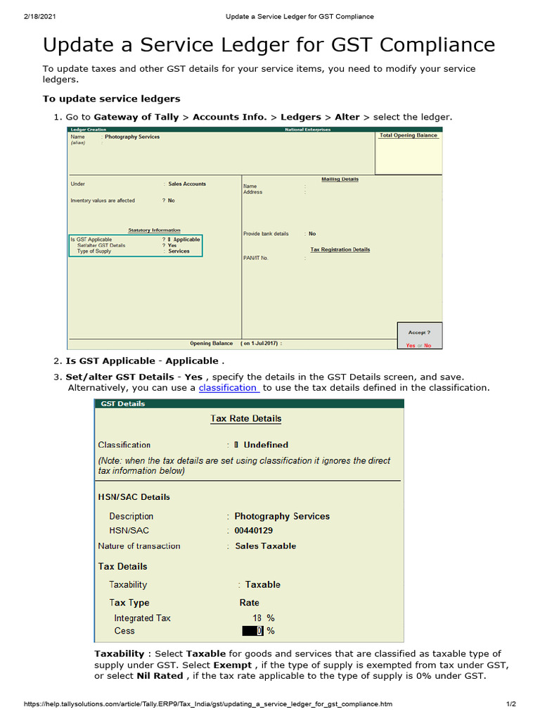 Update A Service Ledger For GST Compliance | PDF | Business | Finance ...