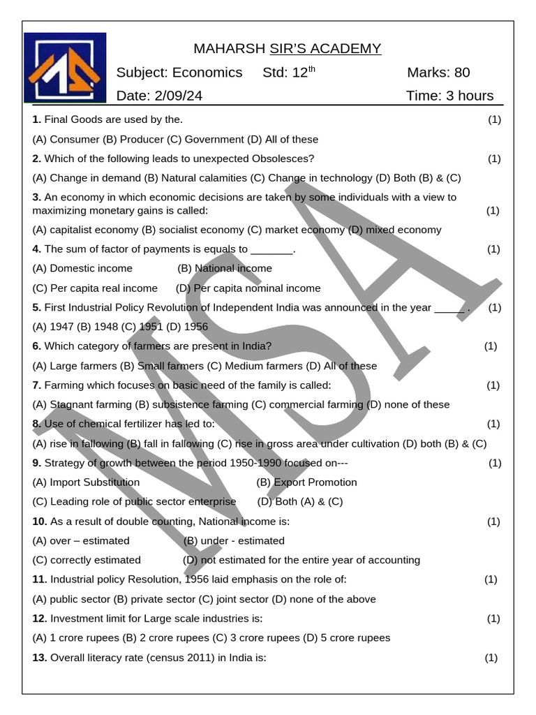 MSA Layout | PDF | Consumption (Economics) | Measures Of National ...