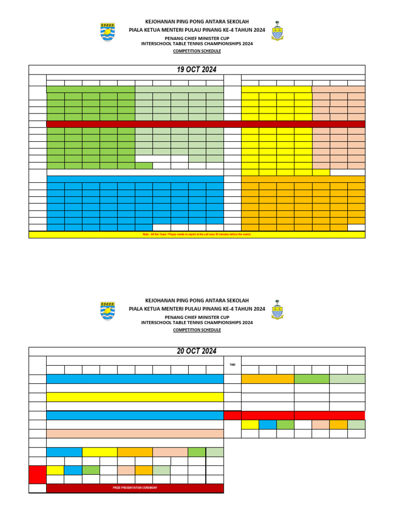 Timetable & Grouping Draw - CM Cup 2024 | PDF