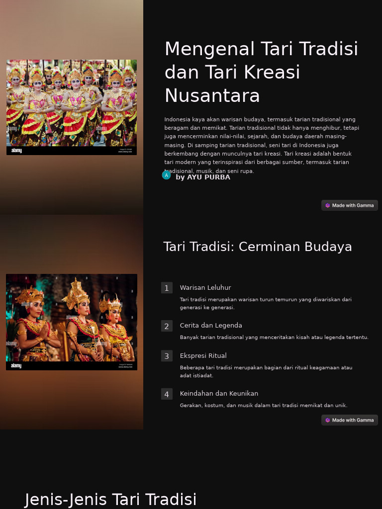 Tari Tradisi dan Kreasi Nusantara | PDF