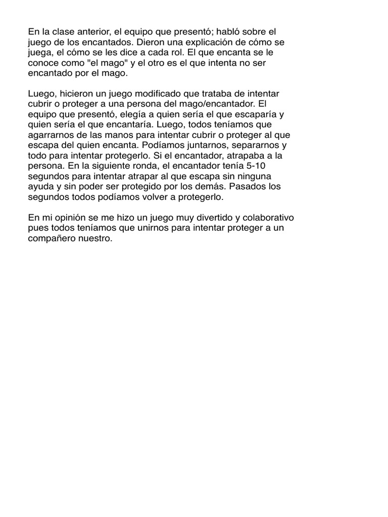 Juego colaborativo: Los Encantados | PDF