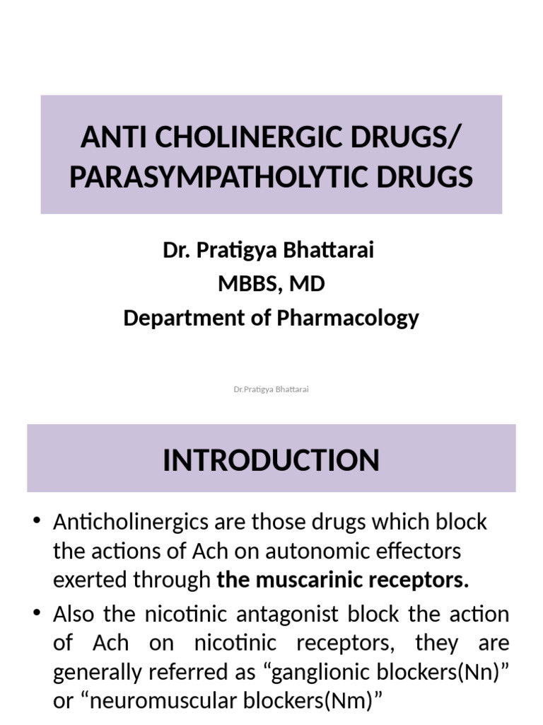 Anticholinergic S | PDF | Acetylcholine