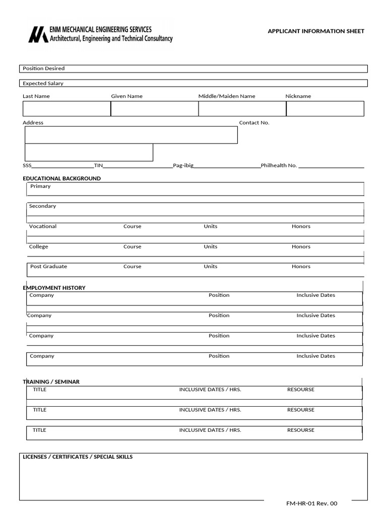 Applicant Information Sheet | PDF | Common Law | Criminal Law Applicant Information Sheet | PDF | Common Law | Criminal Law