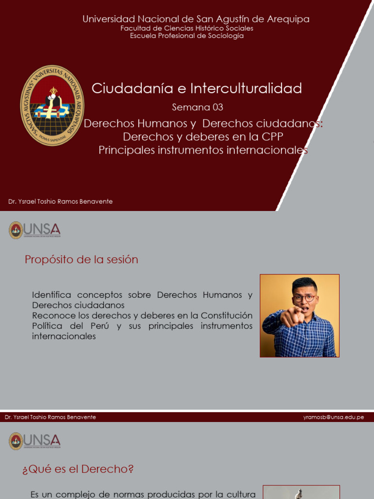 Semana 03 DDHH Derechos Ciudadanos. Derecho y Deberes Ciudadanos en La ...