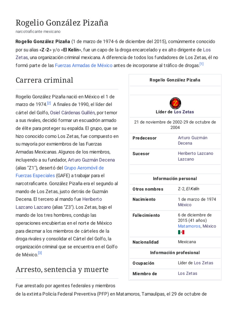 Rogelio González Pizaña: El Z-2 de Los Zetas | PDF | Mercado negro ...