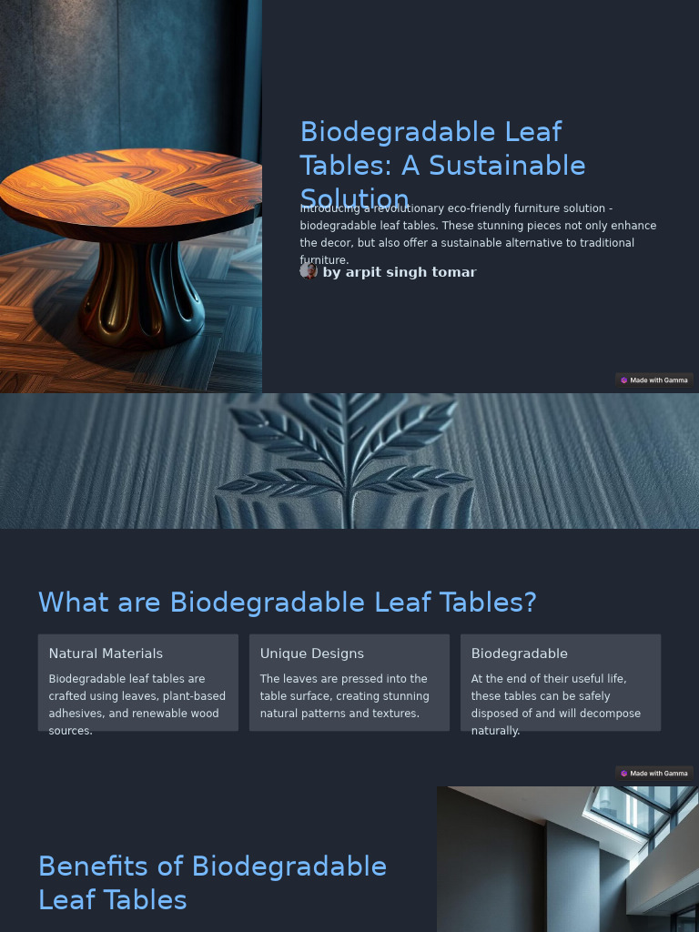 Biodegradable Leaf Tables A Sustainable Solution | PDF | Biodegradation ...