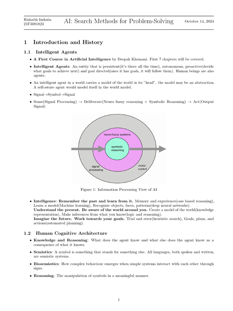 Ai Quiz 1 Notes Pdf Theoretical Computer Science Applied Mathematics