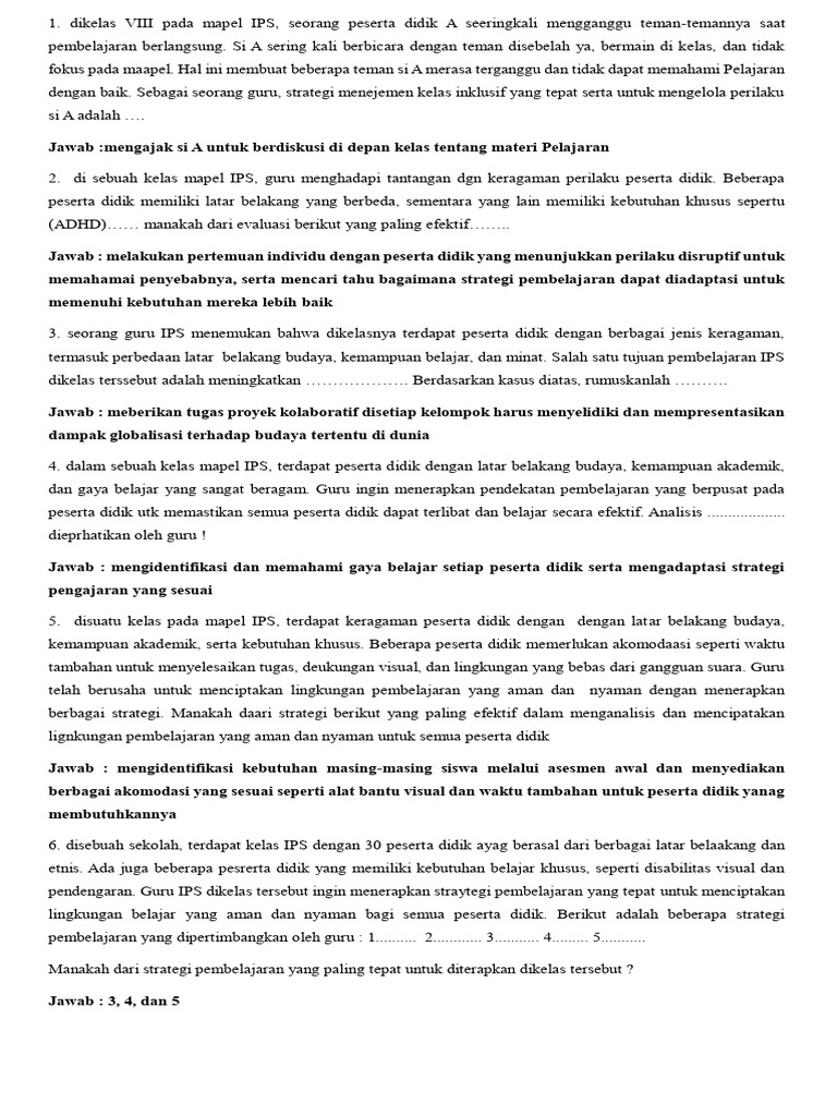SOAL PPG IPS Dan JAWABAN | PDF