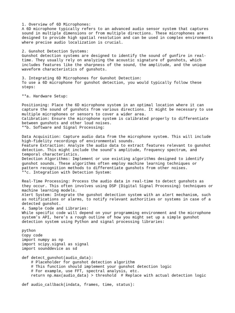 Arrival For Gunshot Detection Code | PDF | Sound | Microphone