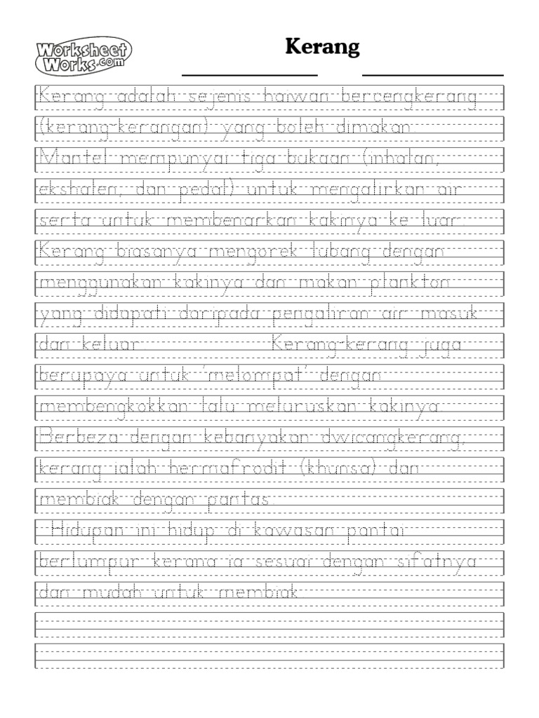 WorksheetWorks Kerang 1 | PDF