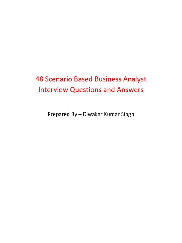 Business Analyst Interview Scenarios | PDF | Machine Learning ...
