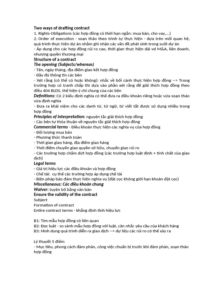 Two Ways of Drafting Contract | PDF