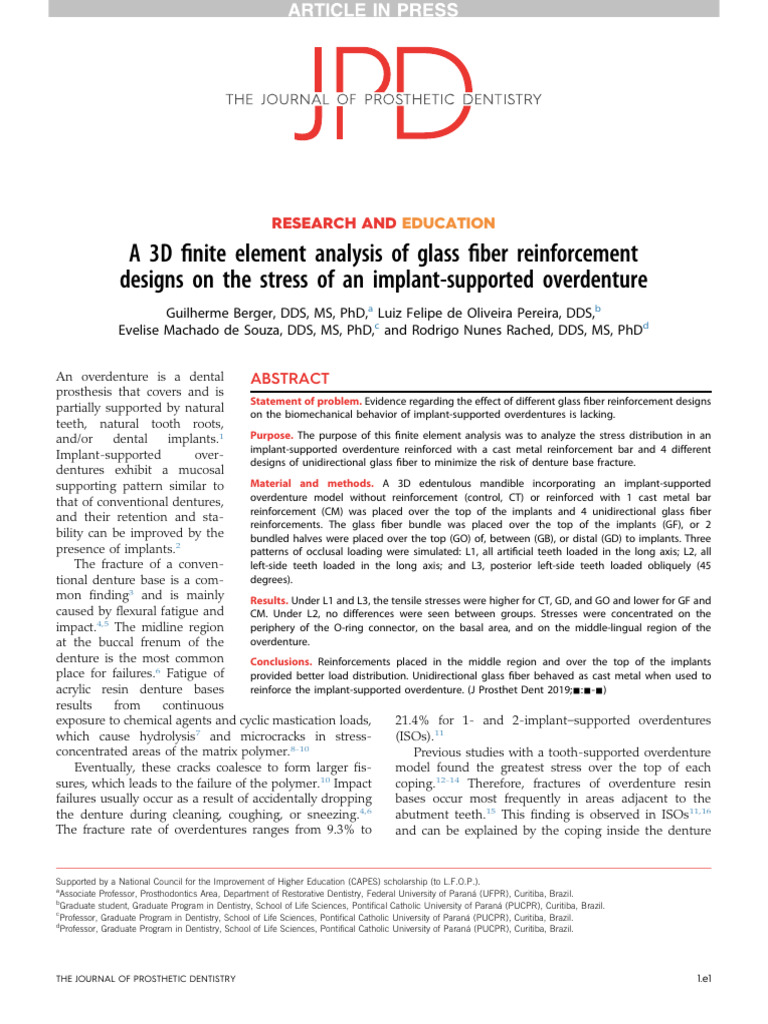 10 1016@j Prosdent 2019 02 010 | PDF | Young's Modulus | Dental Implant