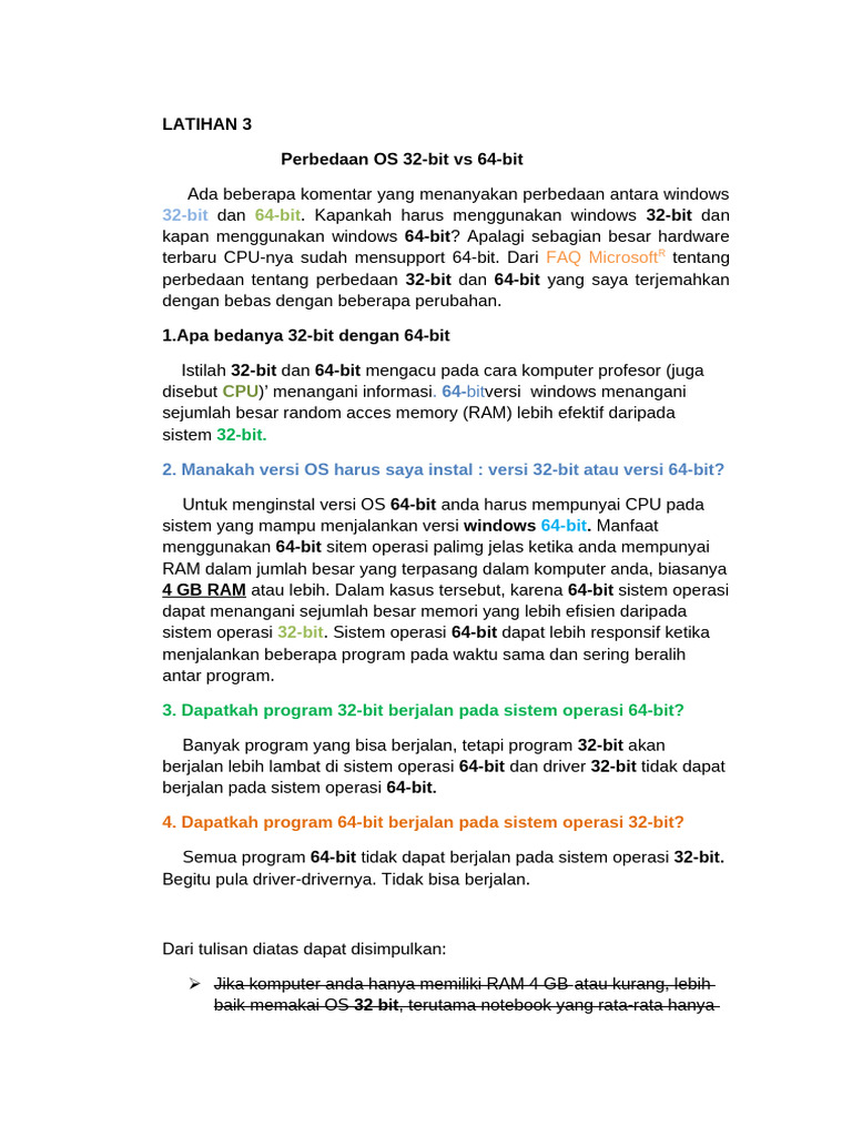 01 - Ocha Cahya - Latihan 3 Word | PDF