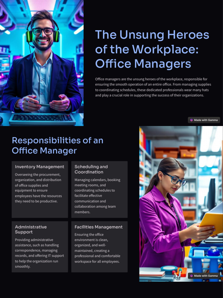 Office Managers: The Workplace Heroes | PDF | Procurement | Employment