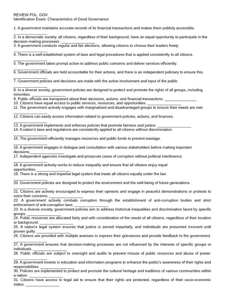 REVIEW POLGOV | PDF | Accountability | Policy